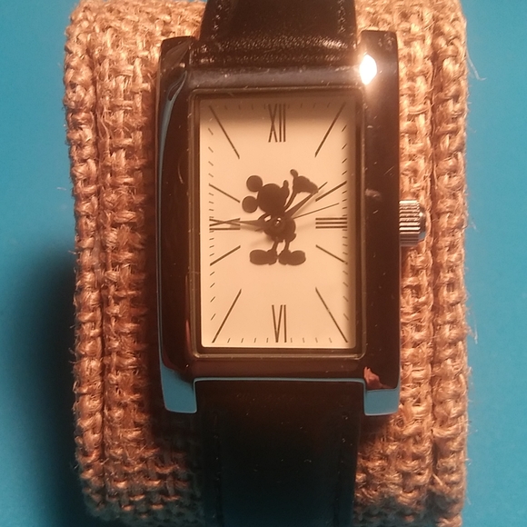 Disney | Accessories | Mickey Mouse Square Silver Watch | Poshmark